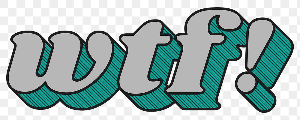 WTF! text png retro shadow | Premium PNG Sticker - rawpixel