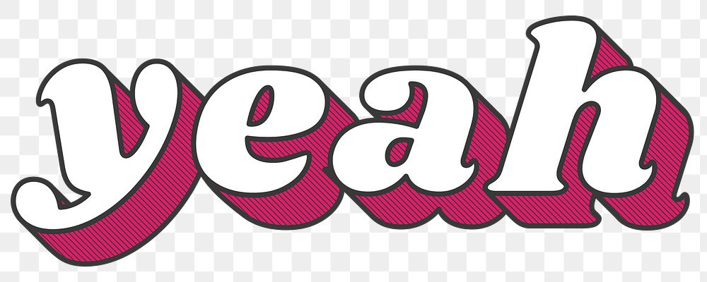 Yeah word png retro bold | Premium PNG Sticker - rawpixel