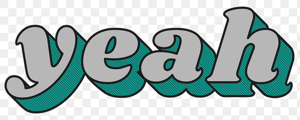 Yeah word png retro bold | Premium PNG - rawpixel