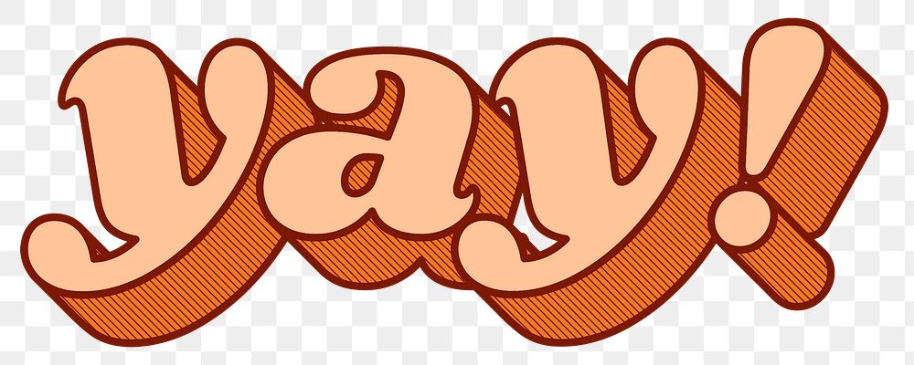 Retro yay! text png word | Premium PNG Sticker - rawpixel