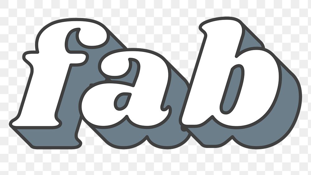 Fab word png retro typography | Premium PNG - rawpixel