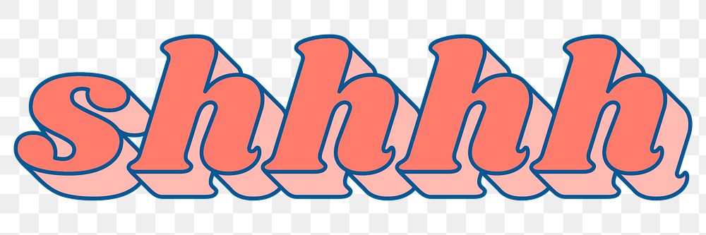 Shhhh lettering png retro bold | Premium PNG - rawpixel