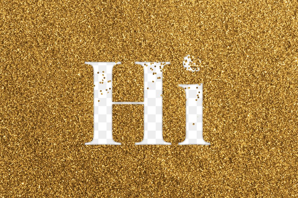 Glittery hi greeting png typography | Premium PNG - rawpixel