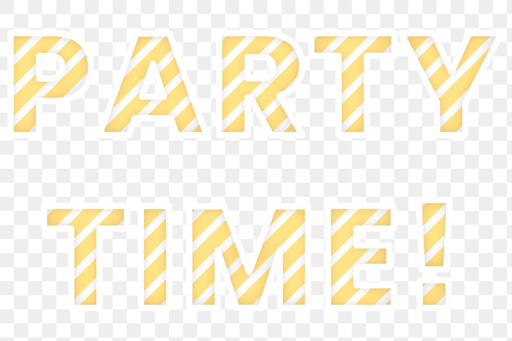 Party time stripe typography png | Premium PNG Sticker - rawpixel