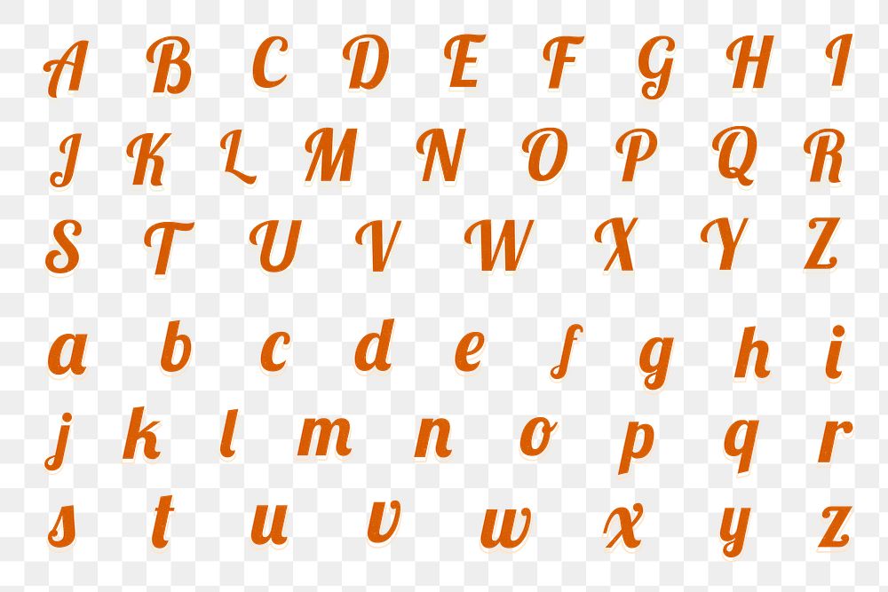 Alphabet retro png lettering font | Premium PNG Sticker - rawpixel