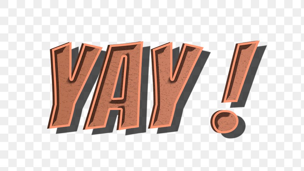 Yay! retro style png typography | Premium PNG Sticker - rawpixel
