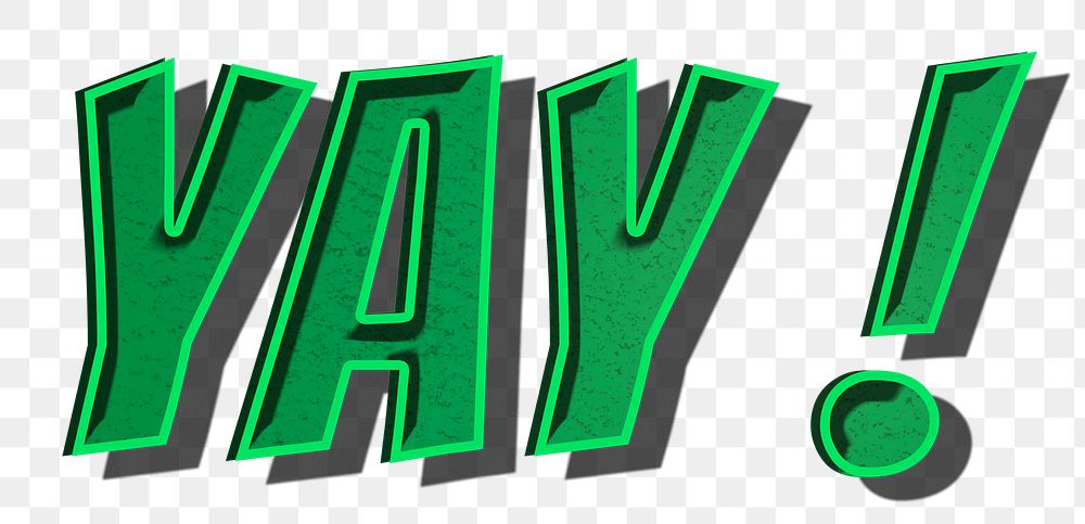 Yay! png cartoon font typography | Free PNG Sticker - rawpixel