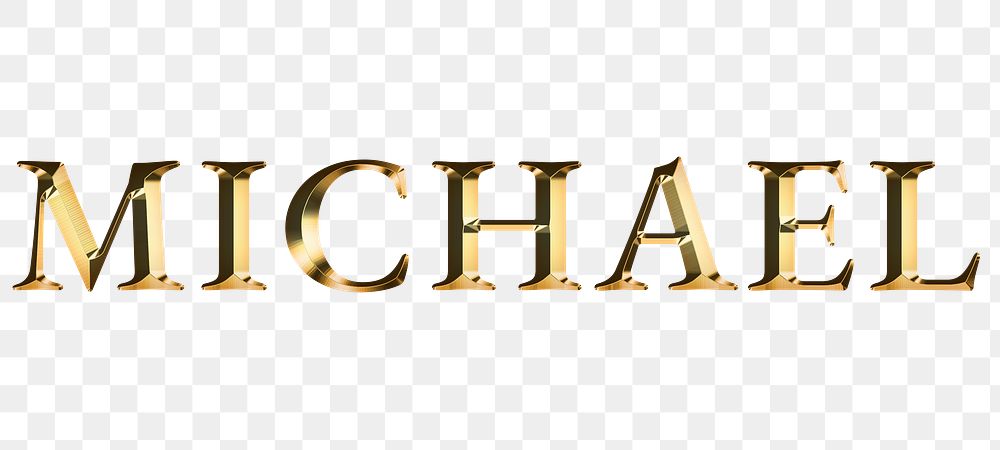 Michael golden name typography design | Premium PNG Sticker - rawpixel