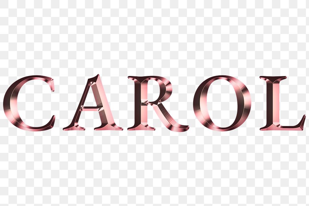 Carol typography rose gold design | Premium PNG Sticker - rawpixel