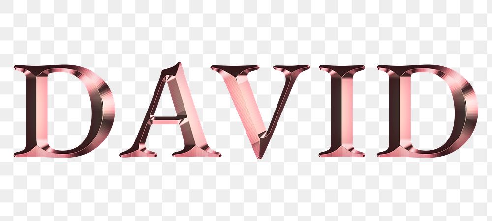 David typography rose gold design | Premium PNG Sticker - rawpixel