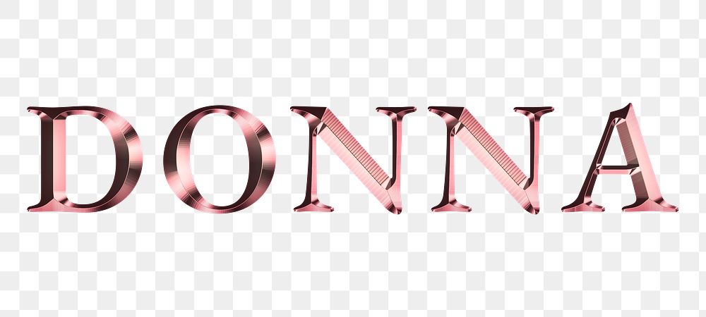 Donna typography rose gold design | Premium PNG Sticker - rawpixel