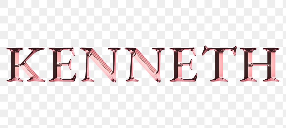 Kenneth typography rose gold design | Premium PNG Sticker - rawpixel