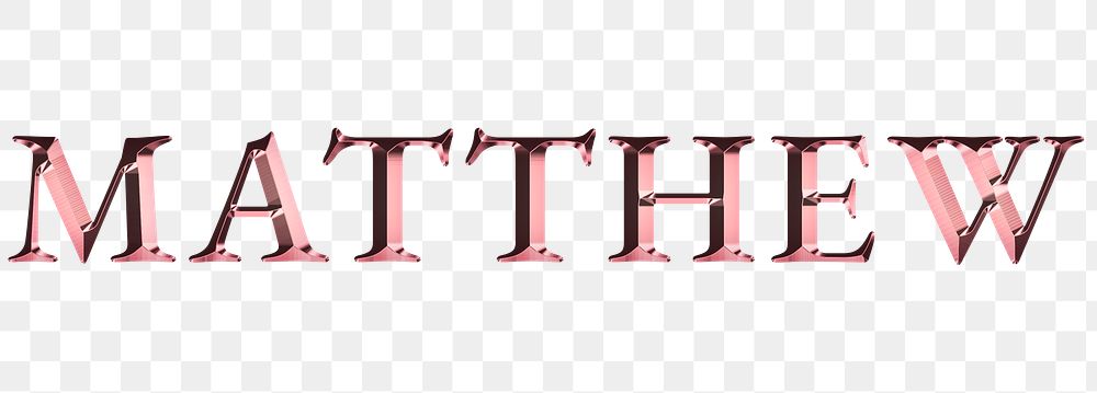 Matthew typography metallic rose gold | Premium PNG Sticker - rawpixel
