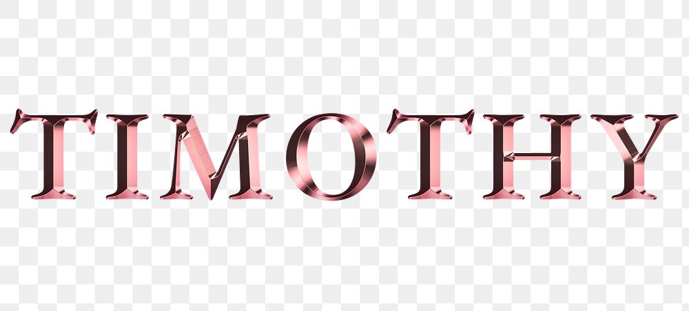 Timothy typography metallic rose gold | Premium PNG Sticker - rawpixel