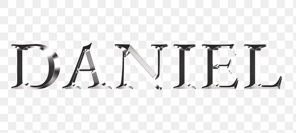 Daniel typography silver metallic effect | Premium PNG Sticker - rawpixel
