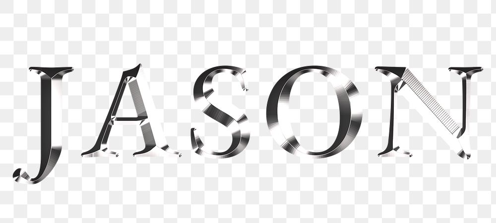 Jason typography silver metallic effect | Premium PNG Sticker - rawpixel