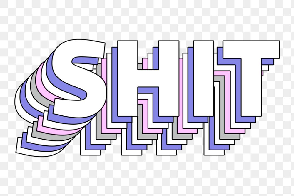 Shit layered text png typography | Free PNG Sticker - rawpixel