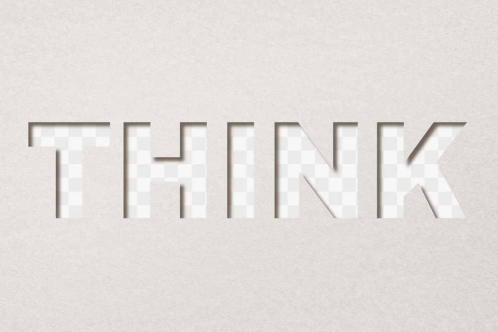 Paper cut think png word | Premium PNG - rawpixel