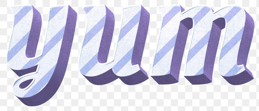 Png yum word striped font | Premium PNG - rawpixel