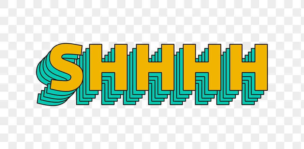 Shhhh png retro layered typography | Premium PNG Sticker - rawpixel