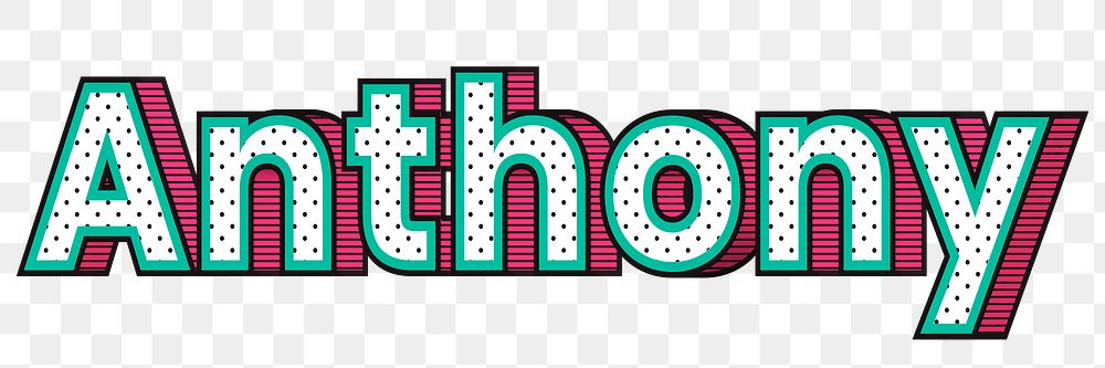 Anthony name png halftone shadow | Free PNG Sticker - rawpixel