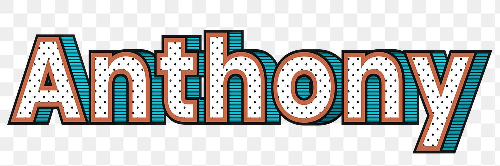 Anthony name png halftone shadow | Premium PNG Sticker - rawpixel