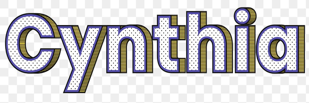 Cynthia name dotted pattern font | Premium PNG Sticker - rawpixel