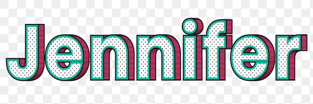 Jennifer female name png retro | Premium PNG Sticker - rawpixel