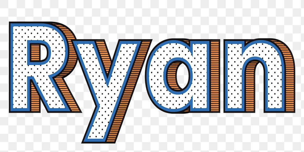 Ryan name dotted pattern font | Premium PNG Sticker - rawpixel