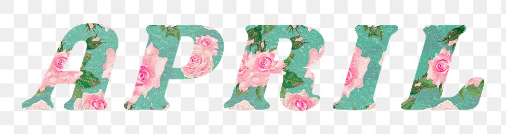 April png floral pattern font | Premium PNG Sticker - rawpixel