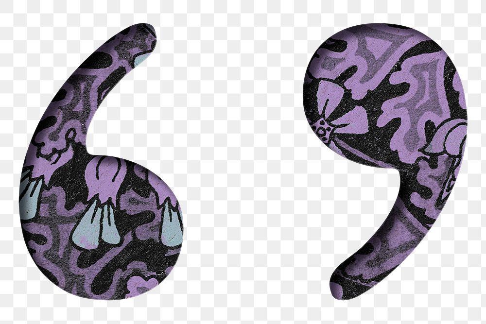 Vintage purple Apostrophe png typography | Free PNG Sticker - rawpixel