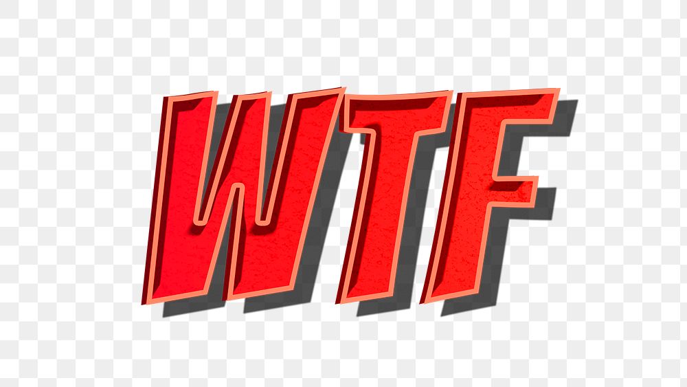 WTF retro style png typography | Premium PNG Sticker - rawpixel
