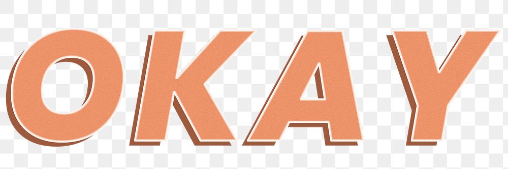 Png okay 3d retro font | Premium PNG Sticker - rawpixel