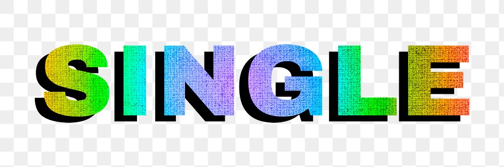 Single png text rainbow font | Premium PNG Sticker - rawpixel