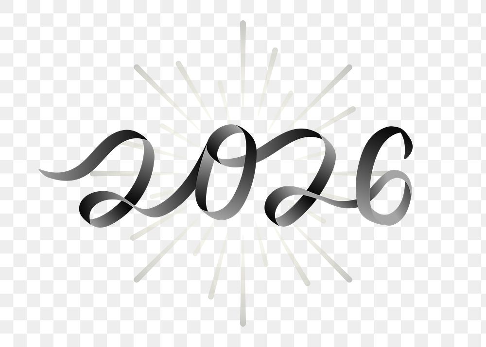 2026 png black cursive text, | Premium PNG Sticker - rawpixel