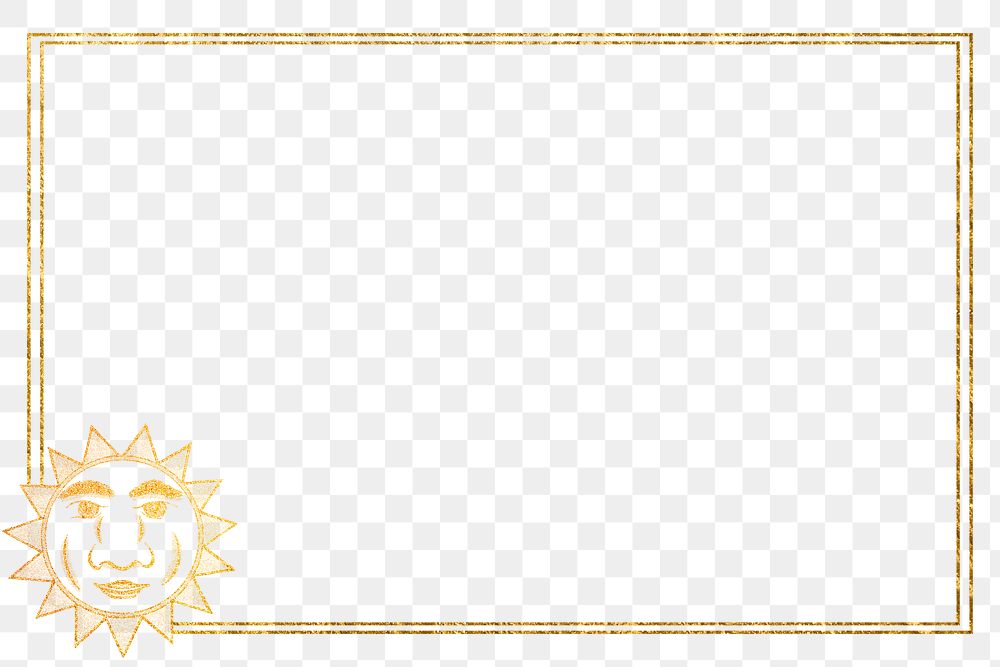 Gold celestial sun face frame | Premium PNG - rawpixel