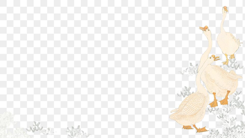 White geese frame design element | Premium PNG - rawpixel