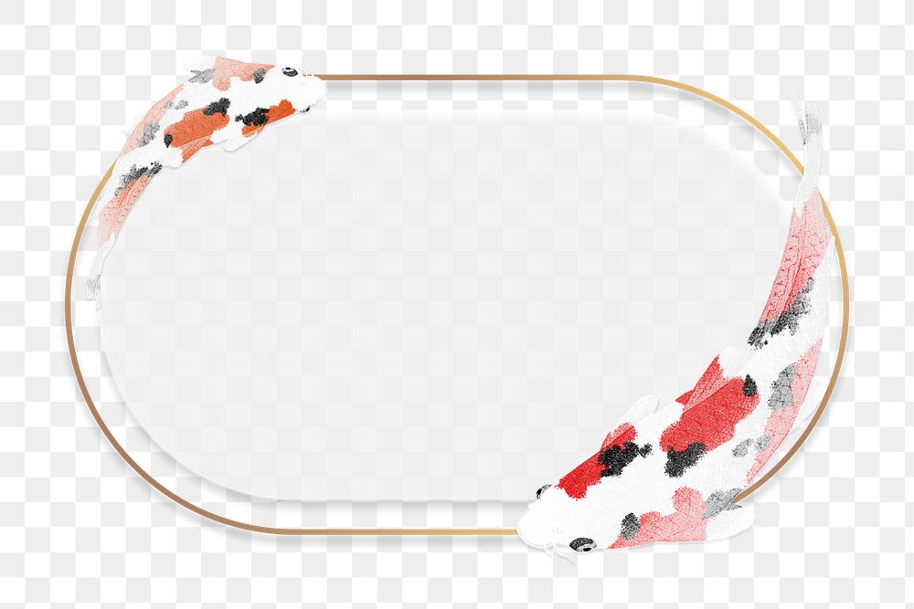 Oval koi fish frame design | Premium PNG - rawpixel