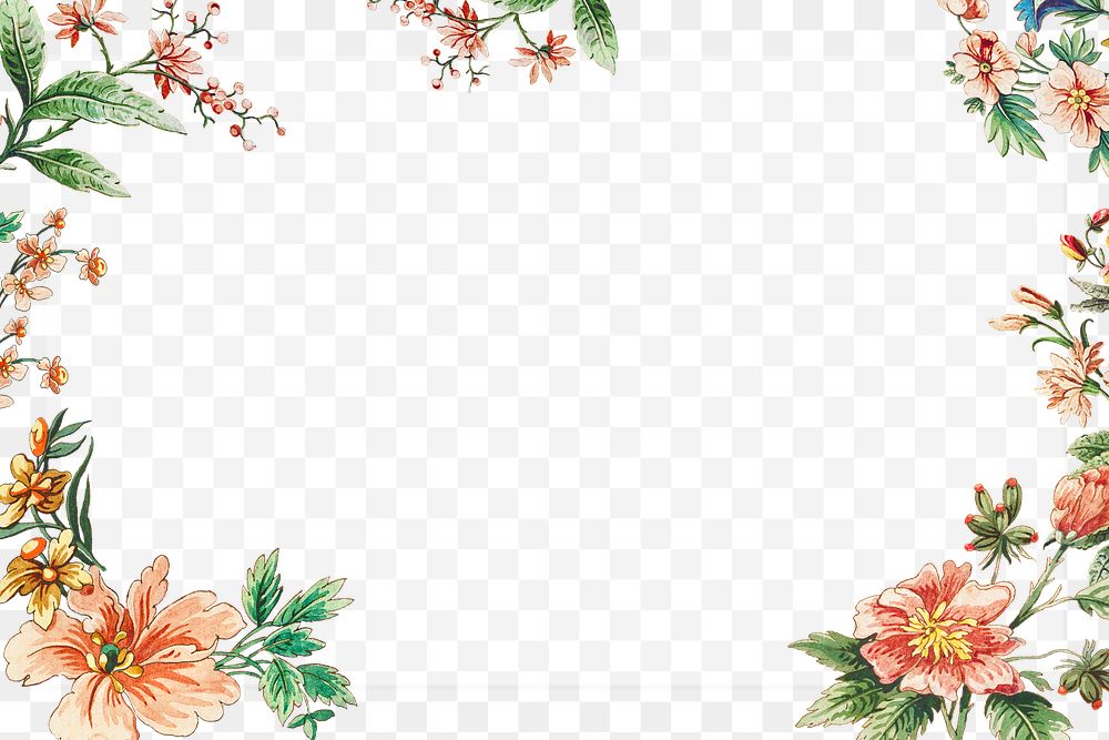 Vintage floral frame design element | Premium PNG - rawpixel