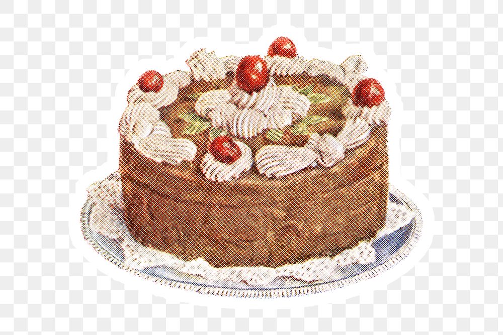 Fancy cake sticker white border | Premium PNG Sticker - rawpixel