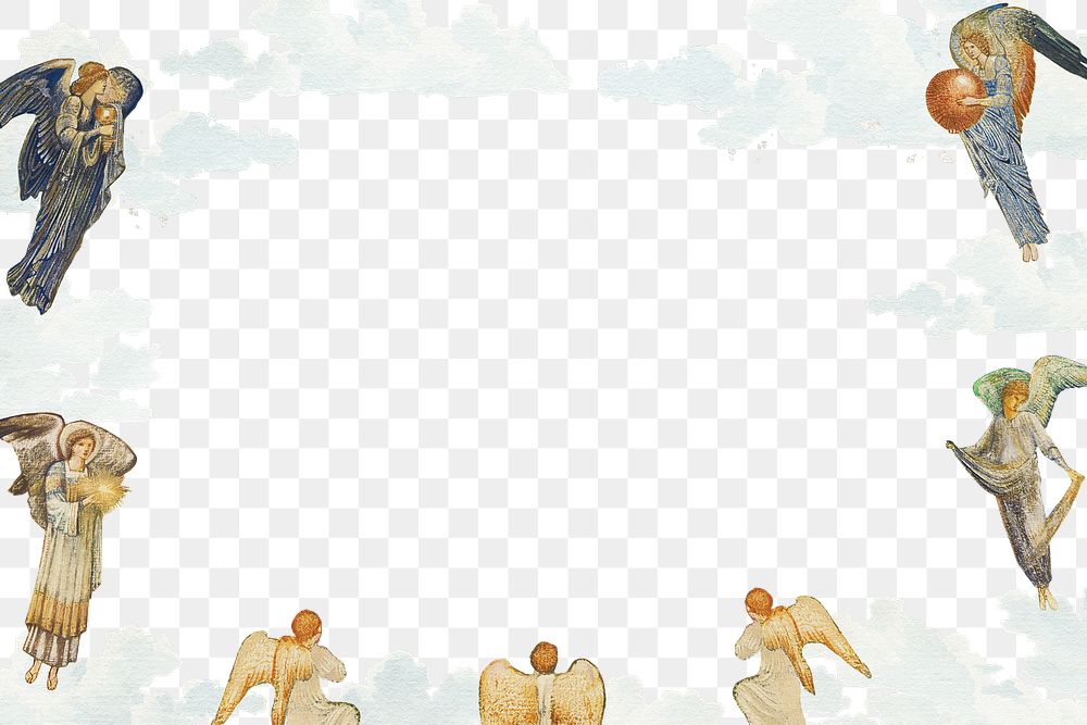 Vintage angel illustration frame design | Premium PNG - rawpixel