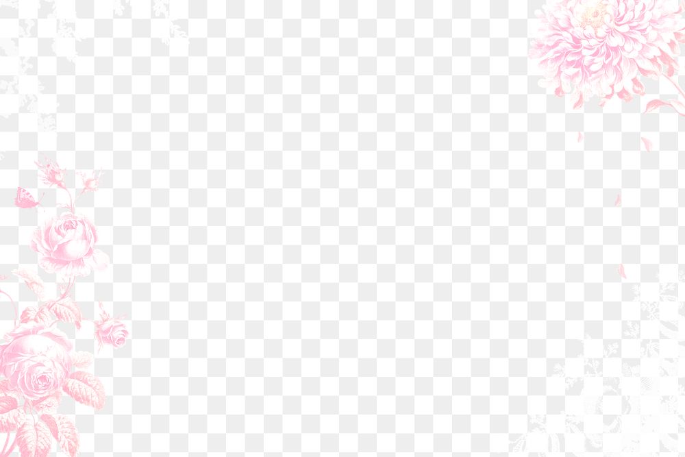 Vintage pink floral frame design | Premium PNG - rawpixel