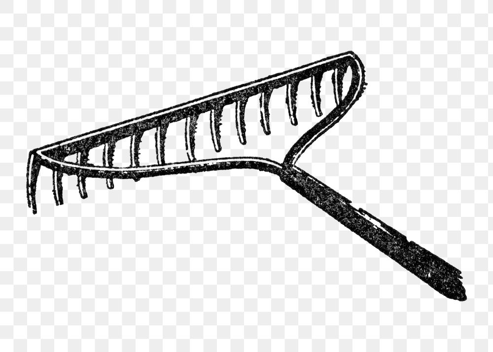 Garden rake sticker png, black | Premium PNG - rawpixel