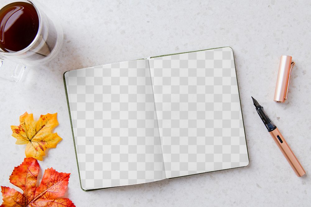 Notebook mockup png, autumn stationery, | Premium PNG - rawpixel