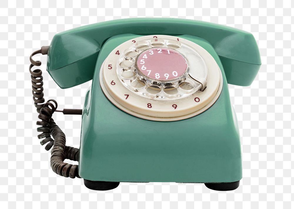 Vintage green telephone design element | Premium PNG Sticker - rawpixel