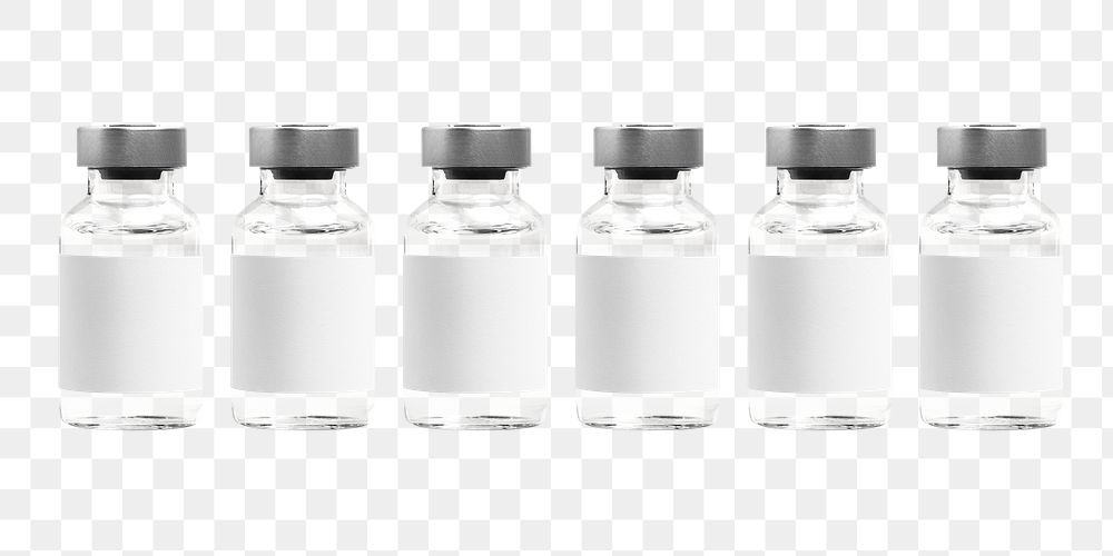 Six png injection vial bottles | Premium PNG Sticker - rawpixel