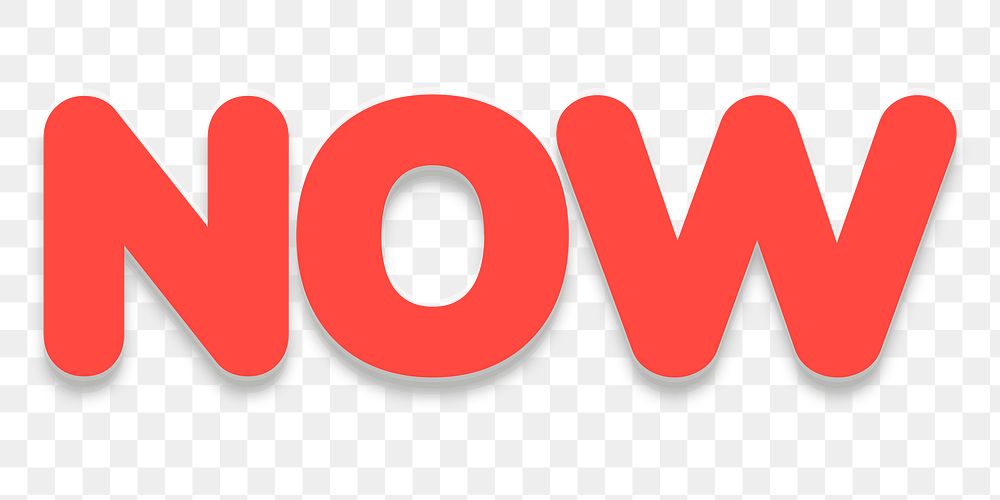 Now png word sticker bold | Premium PNG - rawpixel