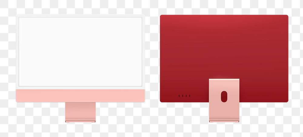 Pink computer png mockup with white | Free PNG Sticker - rawpixel