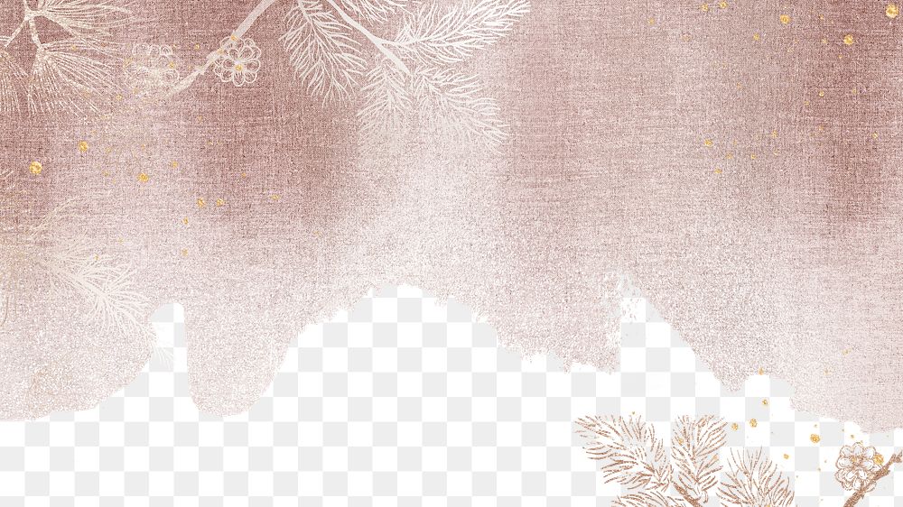 Winter watercolor png border, pink | Premium PNG - rawpixel