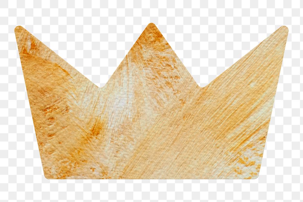 Watercolor textured paper crown sticker | Premium PNG Sticker - rawpixel